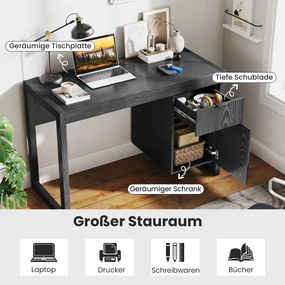 Costway Moderní počítačový stůl s úložnou skříňkou