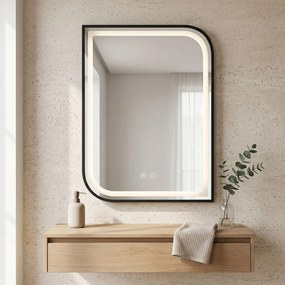 Rea Zone, LED zrcadlo, 60x80 cm, černá matná, HOM-00208