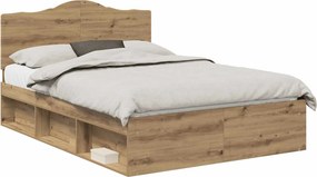 Rám postele Umělecký dub 150 x 200 cm Masivní borové dřevo 3413298