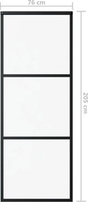 vidaXL Posuvné dveře s kováním ESG sklo a hliník 76 x 205 cm [3081939]