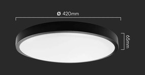 LED Solution Černé přisazené LED svítidlo Plano kulaté 420mm 36W IP44 s pohybovým MW čidlem a DO 76711
