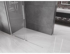 Mexen Velar, posuvné dveře do otvoru typ Walk-In 140 cm, 8mm čiré sklo, chromová, 871-140-000-03-01