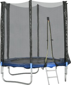 SPORTNOW Outdoor Dětský Trampolína, Průměr 180 cm, Zahradní Trampolína pro Děti se Zabezpečovací Sítí, Polstrované Tyče a Žebříkem, pro Děti, Teenager