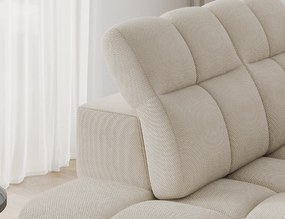 Rohová sedací souprava Bronon s funkcí spaní a úložným prostorem, béžový velur, levé provedení