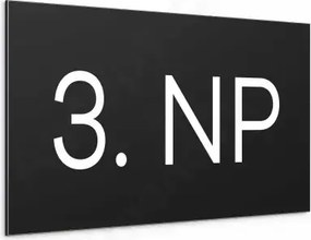 ACCEPT Označení podlaží "3. NP" - stříbrná tabulka - černý popis