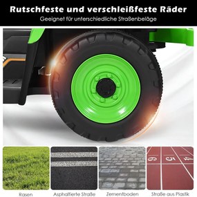 Costway 3-rychlostní dětský traktor 12 V pojízdný traktor s odnímatelným