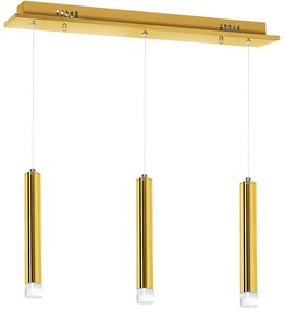 Závěsné svítidlo Goldie, 3x zlaté kovové stínítko, g