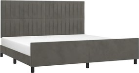 Rám postele bez matrace tmavě šedý 200 x 200 cm samet 3125898