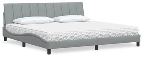 Postel s matrací Hanko světle šedá 200 x 200 cm textil 3310552