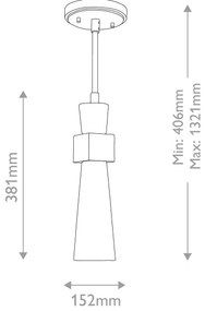 Elstead KRISTY-MP-DG-OPAL - Lustr na tyči KRISTY 1xE27/40W/230V pr.15,2cm měděná
