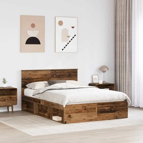 Rám postele Staré dřevo 135 x 190 cm Masivní borové dřevo 3410616