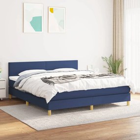 Box spring postel s matrací modrá 160x200 cm textil,  3140471 HangarStore.cz