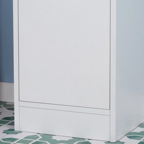 Kleankin vysoký sloupcový regál do koupelny s nastavitelnou policí - 30 x 28 x 170 cm - Bílý | Aosom