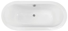 Besco Volně stojící vana ze sanitárního kompozitu Victoria CC/NP 185x82, napouštění přes přepad Rozměry (cm): 185x82, Typ a barva výpustě: McAlpine Click-Clack s napouštěním přes přepad, černá mat