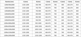Mexen Lunar, L Duo výklopný sprchový kout 120 x 80 cm, 8mm čiré sklo, profil růžové zlato, 834L-120L-080P-60-00