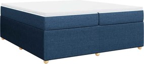 Box spring postel s matrací modrá 200x200 cm textil 3285601