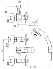 RAV Slezák MK154.5/1 - Vanová sada s baterií MORAVA lesklý chrom