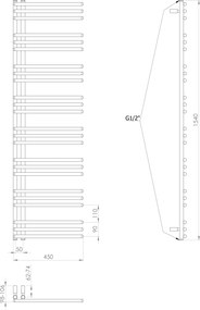 Aqualine POSEIDON otopné těleso 450 x 1540 mm bílá PS415
