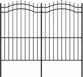 Zahradní plot Woerden s kopím nahoře černý 240 x 175 cm ocelový 151083