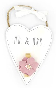 Domov&Mazlíci Svatební cedulka s kolíčkem Mr. a Mrs.