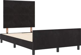 Postel s boxspringem s čelo Černá 120 x 200 cm samet 3345001
