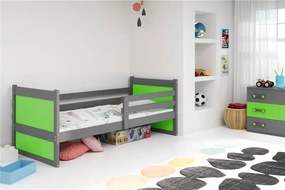 BMS Group Dětská postel Rico 1 bez šuplíku 200x90 grafit/zelená