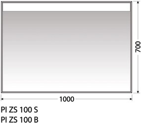 INTEDOOR Pineto zrcadlo v hliníkovém rámu s LED osvětlením PI ZS 100 S/B