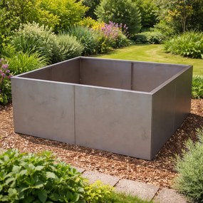 Vyvýšený cortenový zahradní záhon BestBerg BBGR-430CT / 430 l / 100 x 100 x 43 cm / corten