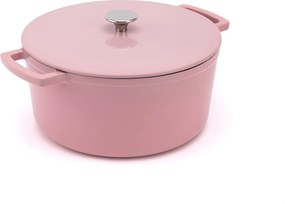 Elmich Smaltovaný litinový hrnec Ember 28 cm - růžová