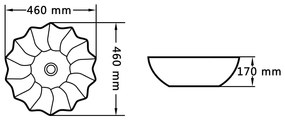 Umyvadlo černé 46 x 17 cm keramika - Default Title