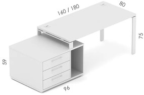 Kancelářská sestava EPIC Z3 U, volitelná délka stolu 160/180cm, volitelná varianta L/P