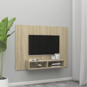 vidaXL Nástěnná TV skříňka dub sonoma 135 x 23,5 x 90 cm dřevotříska