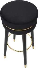 Sametová barová stolička Mauro Ferretti Faria 35x74 cm, černá/zlatá