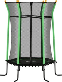 HOMCOM Dětská trampolína Ø163,5 cm, vnitřní trampolína s bezpečnostním síťovým krytem okraje gumové lano, dětská trampolína do 50 kg, pro děti 3-10 l…