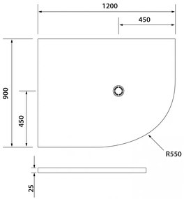 Polysan FLEXIA vanička z litého mramoru čtvrtkruh, s možností úpravy rozměru, 120x90cm, R550, levá 91371