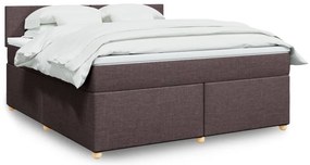 Box spring postel s matrací tmavě hnědá 180x200 cm textil 3286755