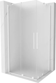 Mexen Velar Duo, sprchový kout s posuvnými dveřmi 90 x 80 cm, 8mm sklo námraza, bílá matná, 871-090-080-32-20