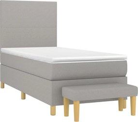 Box spring postel s matrací světle šedá 90x200 cm textil 3136965