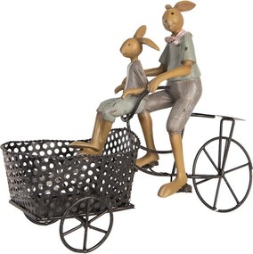 Dekorace králíci na kole s košíkem - 28*12*23 cm
