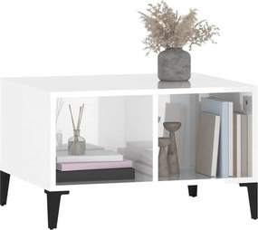 vidaXL Konferenční stolek 60x50x36,5 cm kompozitní dřevo [821038] Barva: bílá s vysokým leskem