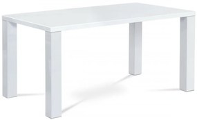 Jídelní stůl VILM – 160x90x76 cm, vysoký lesk bílý