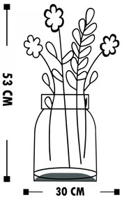 Kovová dekorace Flowerpot XI 53 cm černá