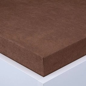 Napínací prostěradlo froté EXCLUSIVE tmavě hnědé sada 2 ks 90 x 200 cm