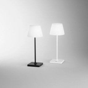 FAN LED-JAMMIN-L-BCO Nabíjecí venkovní stolní svítidlo JAMMIN bílá, kov, LED 2,2 W, 60 lm, 3000 K, stmívatelné, IP54, 39 x 15 cm - FANEUROPE
