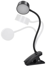 Solight WO3001-B-LED Stm. flexib. lampa s klipem LED/2W/5V 3000/4000/6500K černá
