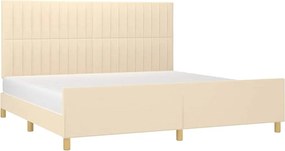 Rám postele bez matrace krémový 200 x 200 cm textil 3125248