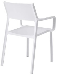 Nardi Bílá plastová zahradní židle Trill s područkami