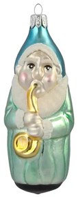 Skleněná ozdoba pohádkový trpaslík s trumpetkou