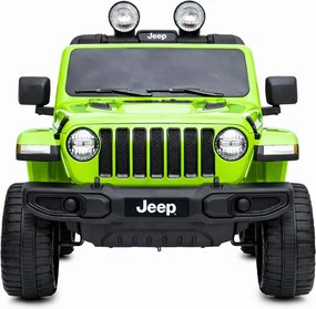 LEAN CARS Elektrické autíčko Jeep Rubicon 4x4, LED, MP3, zelené