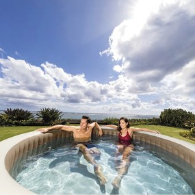 Intex | Vířivý bazén Pure Spa Bubble HWS 8 NP + Solární sprcha UNO 35 l hliníková s LED světlem | 19900165